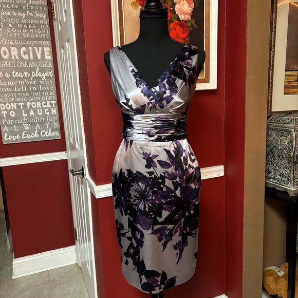 Evan Picone | Dresses | Evanpicone Womens Satin Dress Shimmer Aline ...